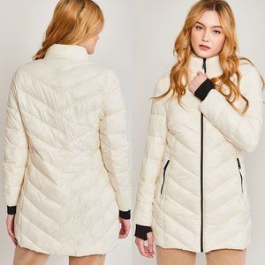 Love Tree | Jackets & Coats | New Ivory Ultra Light Long Line Thumb ...